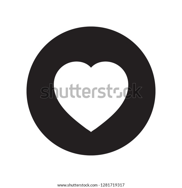 Love Symbol Heart Inside Circle Vector 库存矢量图（免版税）1281719317 | Shutterstock