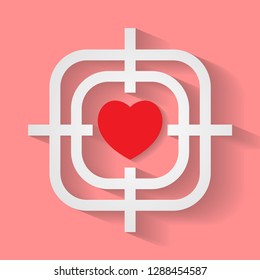 Love Target Icon Valentine Vector Stock Vector (Royalty Free ...