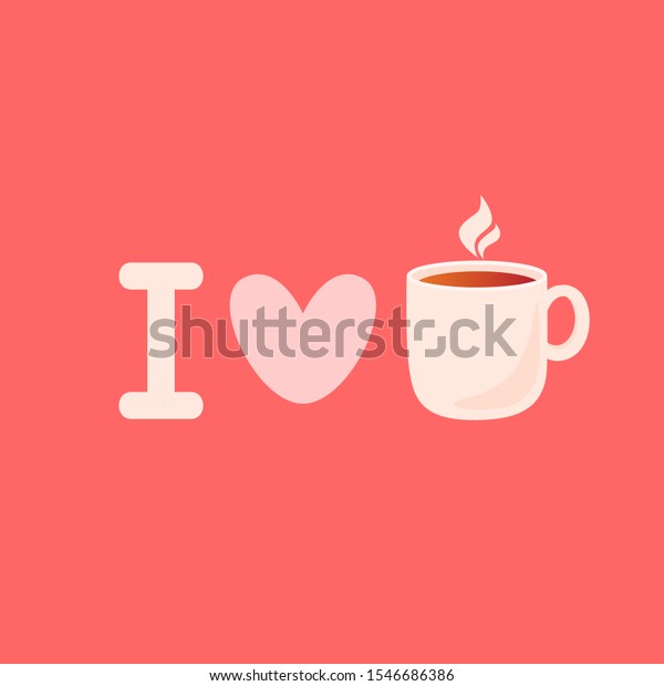 Love Tea Cute Cartoon Vector Illustration Stock Vector (Royalty Free ...