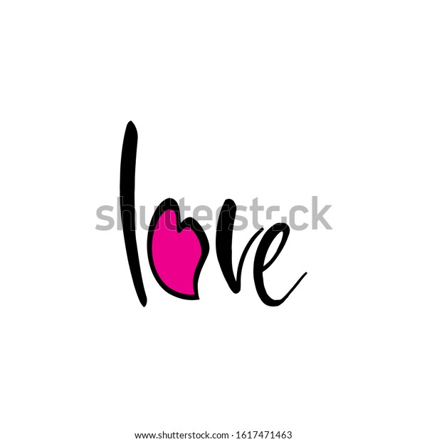 Love Text Love Symbol Vector Illustration Stock Vector (Royalty Free ...