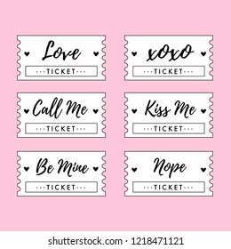 Love Ticket Sticker 스톡 벡터(로열티 프리) 1218471121 | Shutterstock