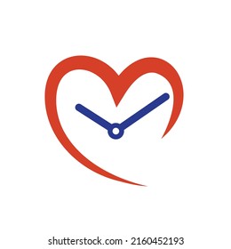 Love Time Vector Logo Design Valentine Stock Vector (Royalty Free ...