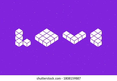Love Typography Geometric Shape Font Design Stock Vector (Royalty Free ...