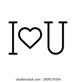 Love U Vector Illustration Isolated On Stock Vector (Royalty Free ...