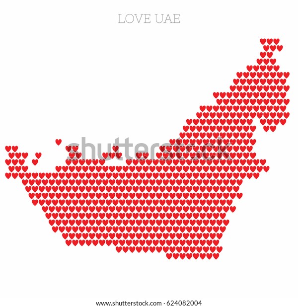 Love Uae Country Map Made Heart: vector de stock (libre de regalías ...