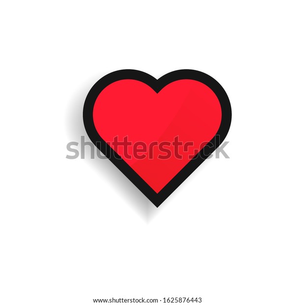 Love Vector Design Outline Cute Heart Stock Vector (Royalty Free ...