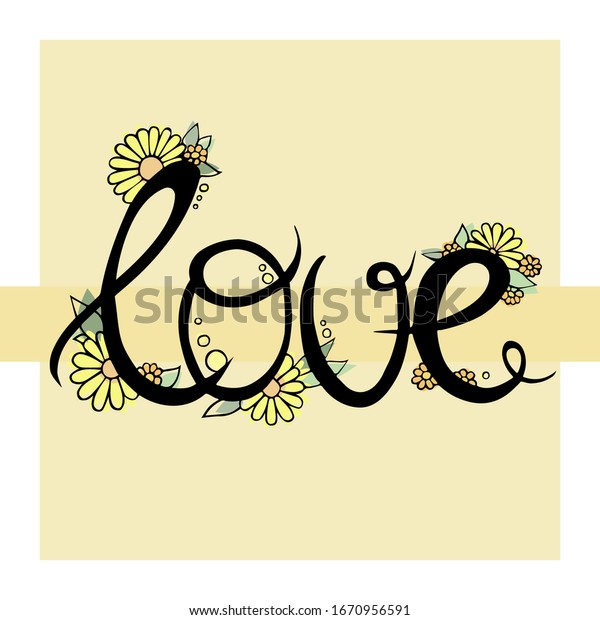 Love Vector Handwritten Black Ink Word: เวกเตอร์สต็อก (ปลอดค่าลิขสิทธิ์ ...
