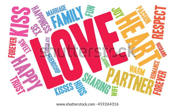 Love Word Cloud On White Background Stock Vector (Royalty Free ...