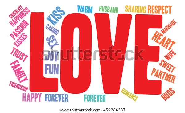 Love Word Cloud On White Background Stock Vector (Royalty Free ...