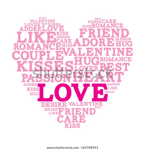 Love Word Cloud Valentines Day Stock Vector (Royalty Free) 569348941 ...