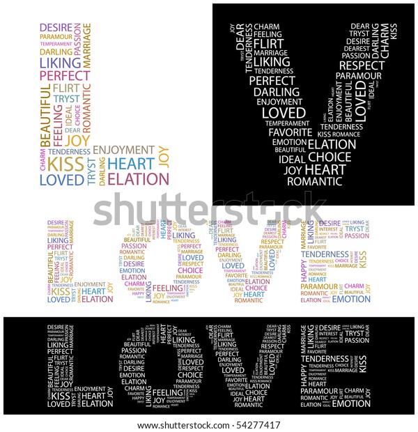 Love Word Collage Vector Illustration Stock Vector (Royalty Free) 54277417