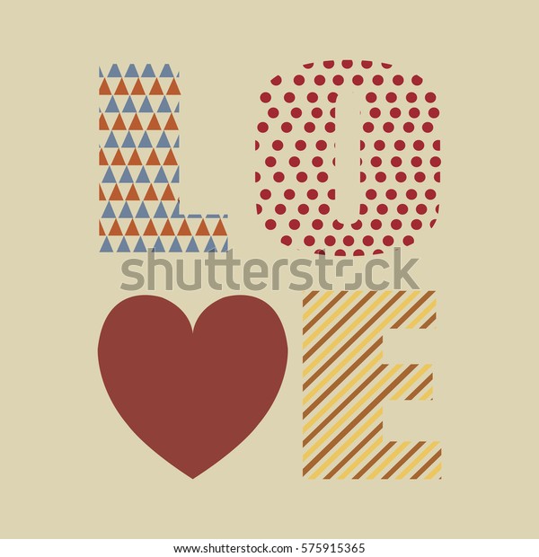 Love Word Cute Pattern Stock Vector (Royalty Free) 575915365 | Shutterstock