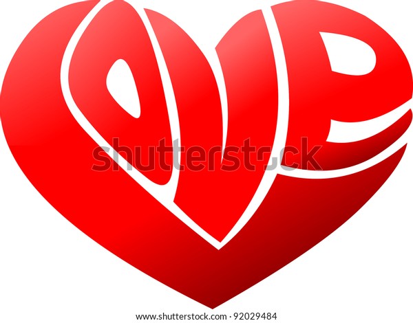 Love Word Made Shape Heart Valentine Stock Vector (Royalty Free ...