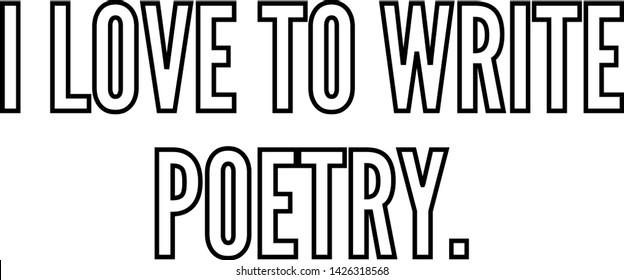 Love Write Poetry Outlined Text Art Stock Vector (Royalty Free ...