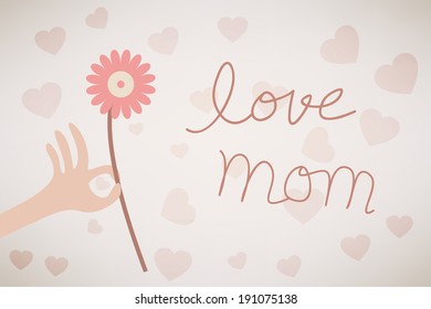 Love You Mom Flower Vector Stock Vector (Royalty Free) 191075138 ...