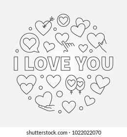 Love You Round Vector Illustration Symbol Stock Vector (Royalty Free ...