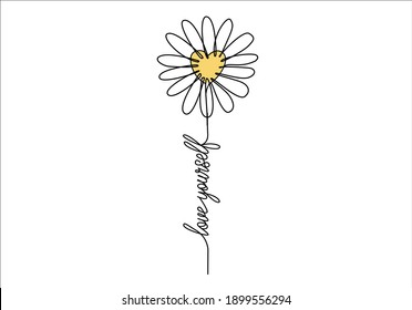 Only Good Vibes Daisy Vector Hand Stock Vector (Royalty Free) 1800312502