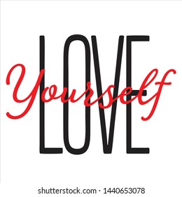 Love Yourself Lettering Vector Template Motivation Stock Vector ...
