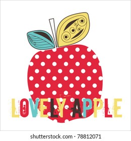 Lovely Apple Card Stock Vector (Royalty Free) 78812071 | Shutterstock
