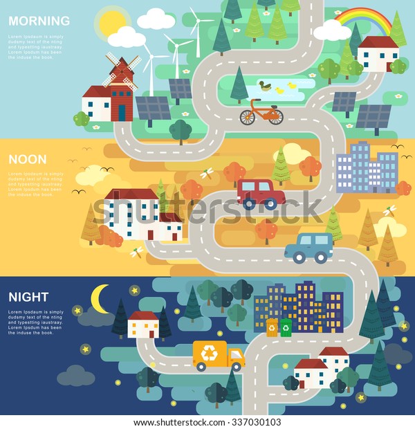 lovely city road map in flat design