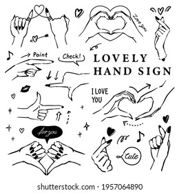 Lovely Handsign Vector Illustration Collection Stock Vector (Royalty ...