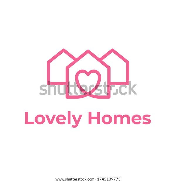 Lovely Homes Logo Design Vector Template Stock Vector (Royalty Free ...