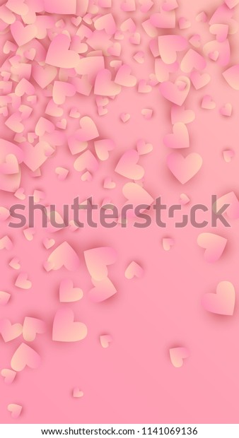 Lovely Pink Hearts Falling On Pink Stock Vector (Royalty Free ...