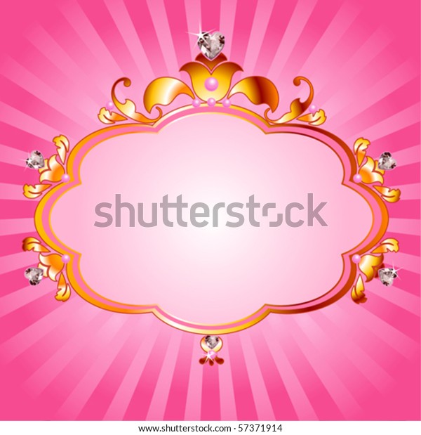 Lovely Princess Pink Frame Perfect Beautiful Stock Vector (Royalty Free ...