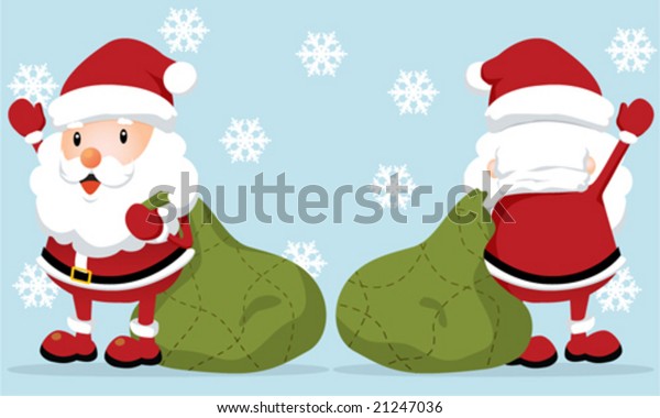 Lovely Santa Claus Front Back Stock Vector (Royalty Free) 21247036 ...