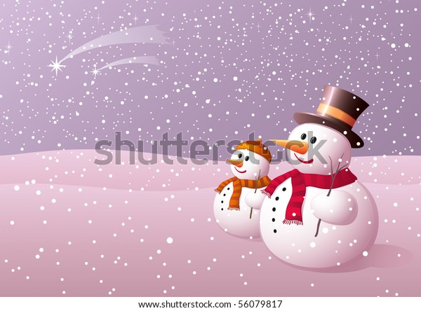 Lovely Vector Illustration Happy Snowball Hat Stock Vector (Royalty ...