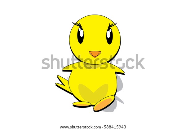 Lovely Yellow Chicken Cartoon Vector On Stock Vector (Royalty Free ...