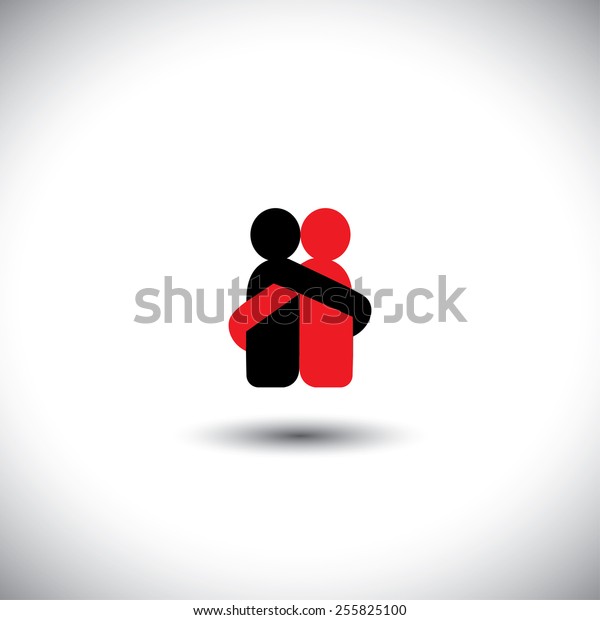 Lovers Hug Each Other Deep Love Stock Vector (Royalty Free) 255825100