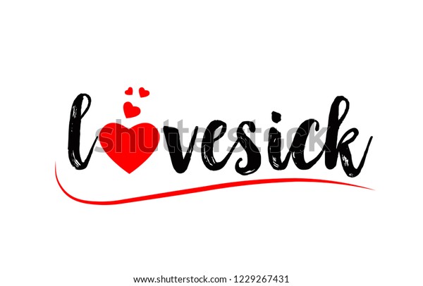 Lovesick Word Text Red Love Heart Stock Vector (Royalty Free ...