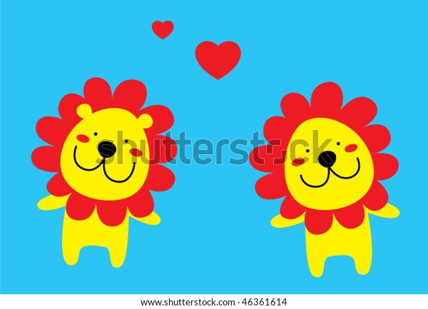 Loving Couple Lion King Stock Vector (Royalty Free) 46361614 | Shutterstock