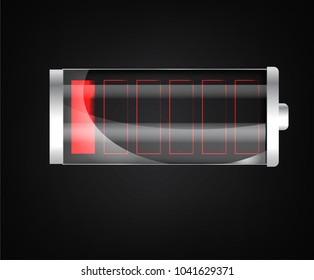 Low Battery Battery Charging Status Indicator Stock Vector (Royalty ...