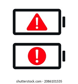 Low Battery Warning Icon Illustration Vector Stock Vector (Royalty Free ...