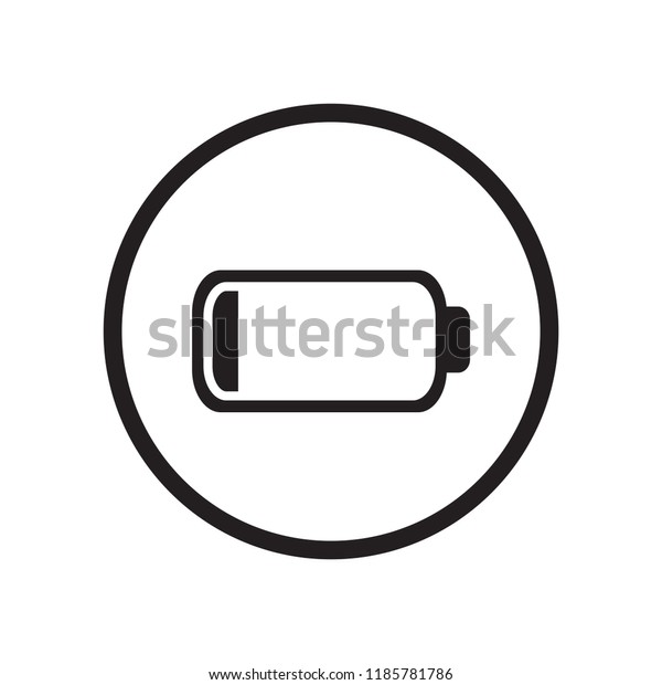 Low Battery Warning Sign Icon Black Stock Vector (Royalty Free ...
