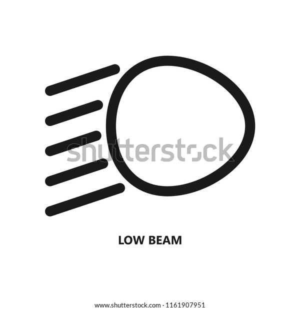 Low Beam Icon Text Car Dashboard Stock Vector (Royalty Free) 1161907951 ...