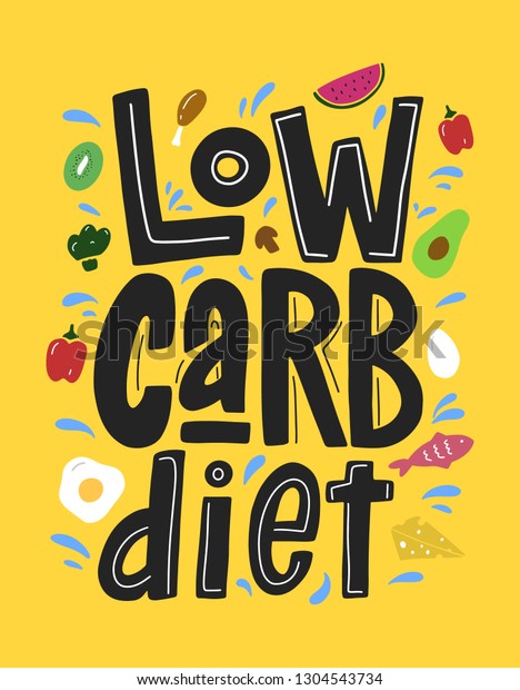 Low Carb Diet Vector Lettering Isolated Stock Vector (Royalty Free ...