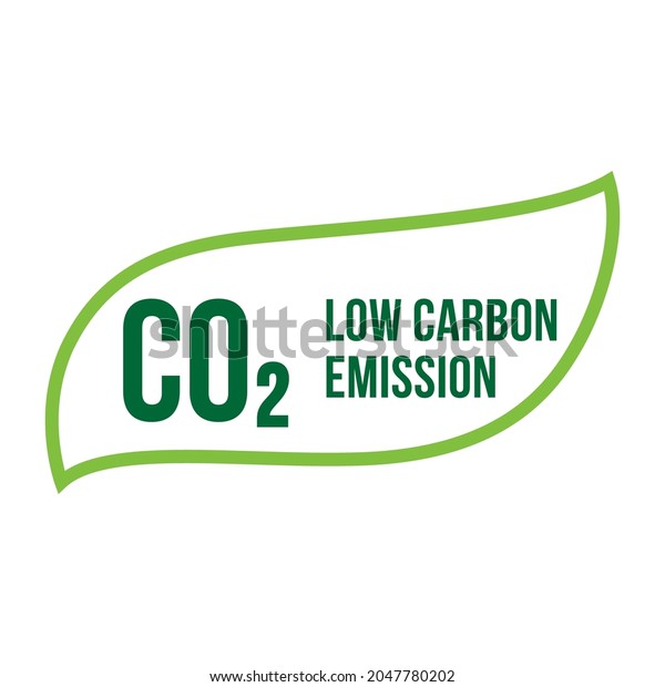 Low Carbon Emission Vector Label Stock Vector (Royalty Free) 2047780202 ...