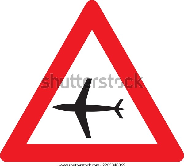 Low Flying Aircraft Warning Sign Stock Vector (Royalty Free) 2205040869 ...
