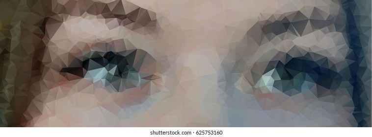 Low Poly Abstract Illustration Green Eyes Stock Vector (Royalty Free ...