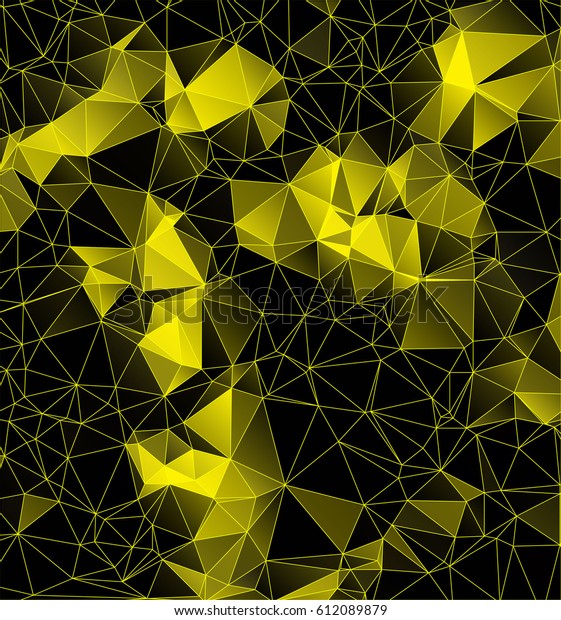 Low Poly Abstract Yellow Black Background Stock Vector (Royalty Free ...