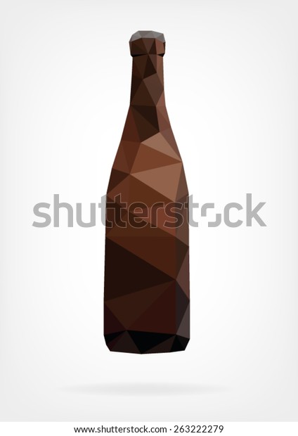Low Poly Beer Bottle Stock Vector Royalty Free 263222279 Shutterstock