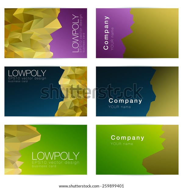 Low Poly Business Cards Stock Vector (Royalty Free) 259899401 ...