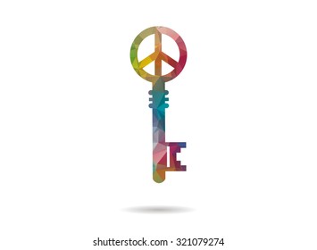 Low Poly Colorful Icon Key Peace Stock Vector (Royalty Free) 321079274 ...