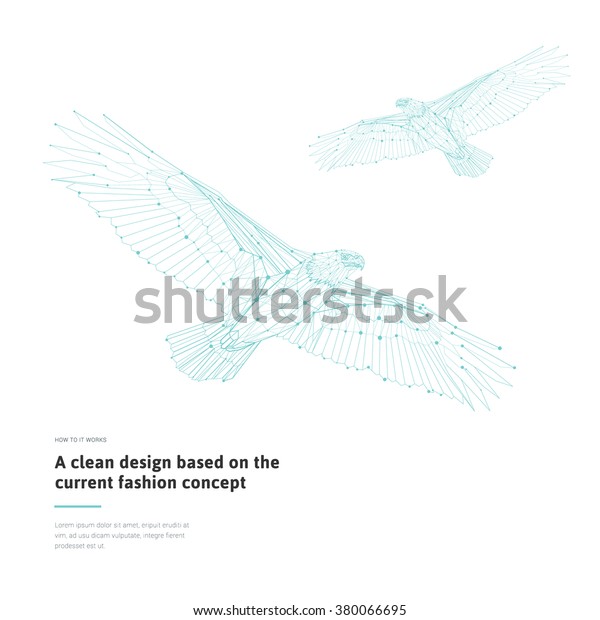Low Poly Eagles Stylized Linear Wire Stock Vector (Royalty Free ...