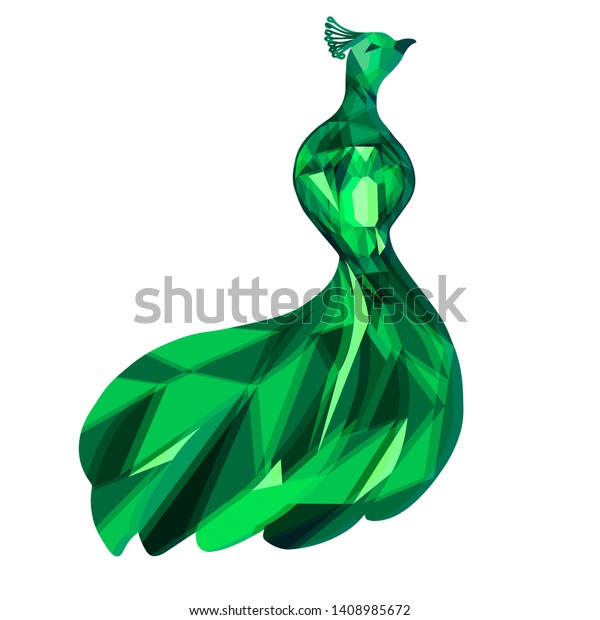 Low Poly Emerald Bird Green Shiny Stock Vector (Royalty Free ...