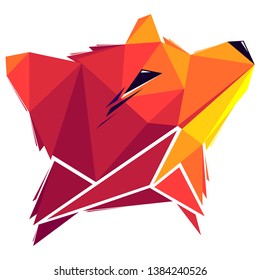 Low Poly Fox Geometric Logo Stock Vector (Royalty Free) 1384240526 ...