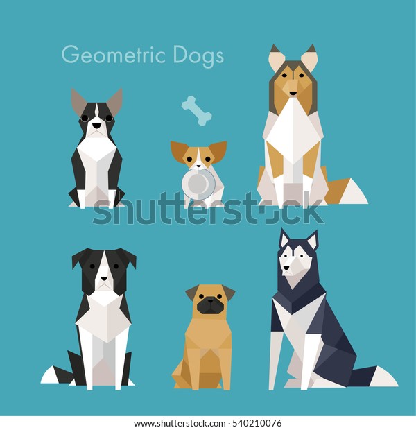 Low Poly Geometric Animal Dog Vector Stock Vector (Royalty Free ...